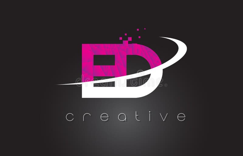 ED E D Creative Letters Design with White Pink Colors Stock Vector ...
