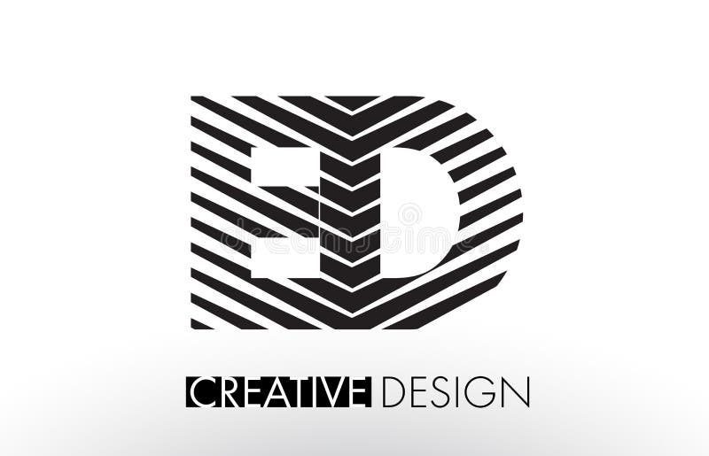 ED E D Lines Letter Design with Creative Elegant Zebra Stock Vector ...