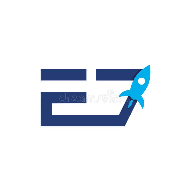 ED E7 Initial Letter with Rocket Design Logo, Elements, Icons, Symbols ...