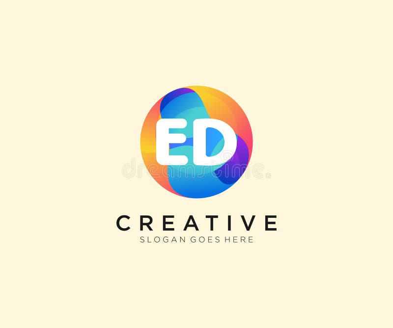 ED Initial Logo with Colorful Circle Template Vector Stock Vector ...