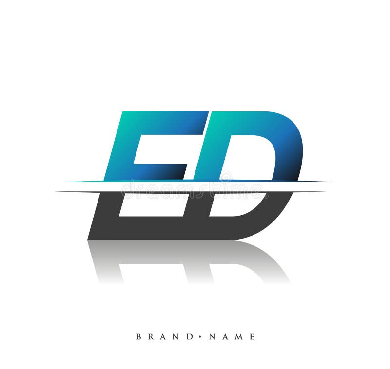 ED Initial Logo Company Name Colored Black and Blue, Simple and Modern ...