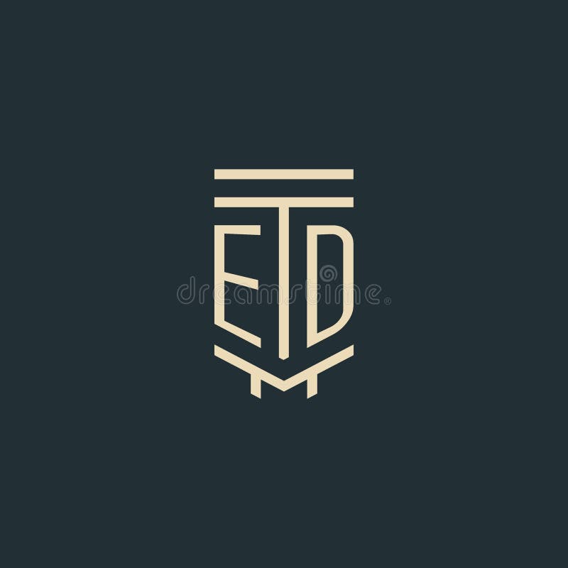 ED Initial Monogram with Simple Line Art Pillar Logo Designs Stock ...