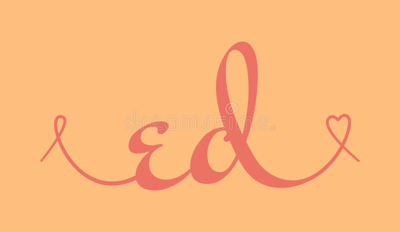 ED Initial Wedding Monogram Calligraphy Vector Illustration. Hand Drawn ...