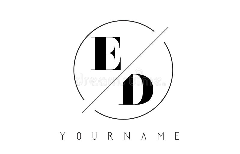 ED Letter Logo with Cutted and Intersected Design Stock Vector ...