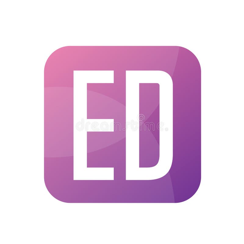 ED Letter Logo Design with Simple Style Stock Vector - Illustration of ...