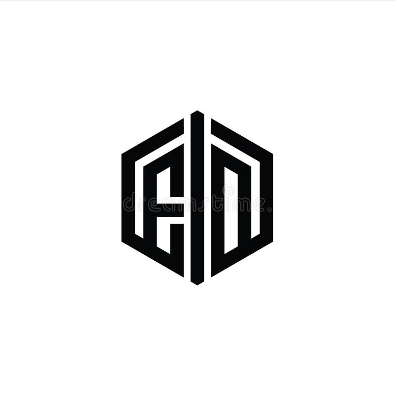 ED Letter Logo Monogram Hexagon Shape with Connect Outline Design ...