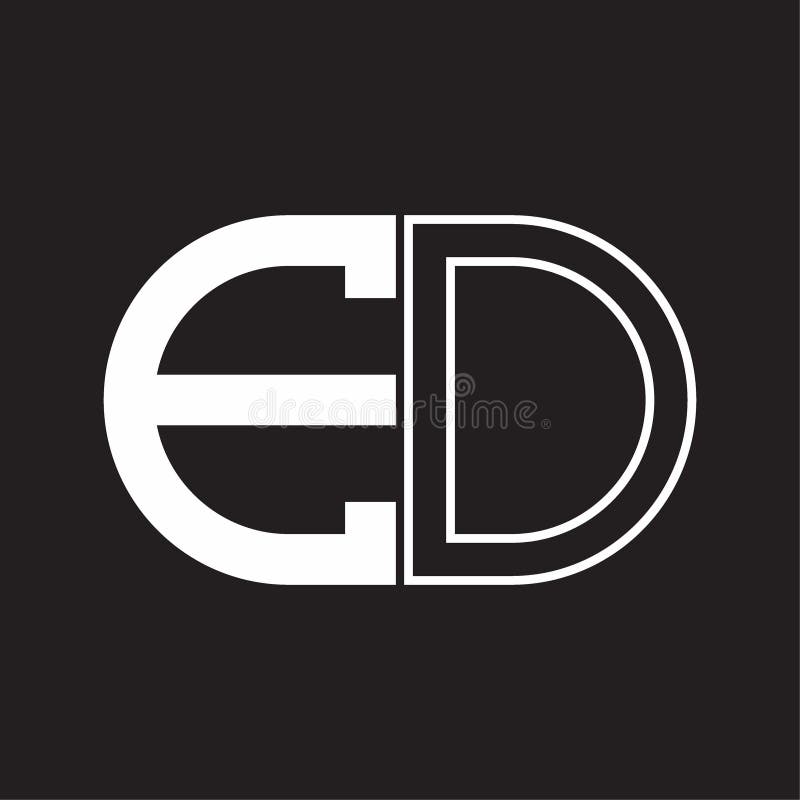 ED Letter Logo Monogram with Oval Shape Negative Space Design Template ...