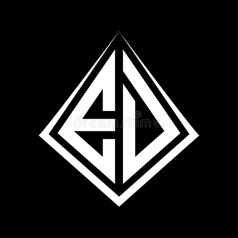 ED Logo Letters Monogram with Prisma Shape Design Template Stock Vector ...