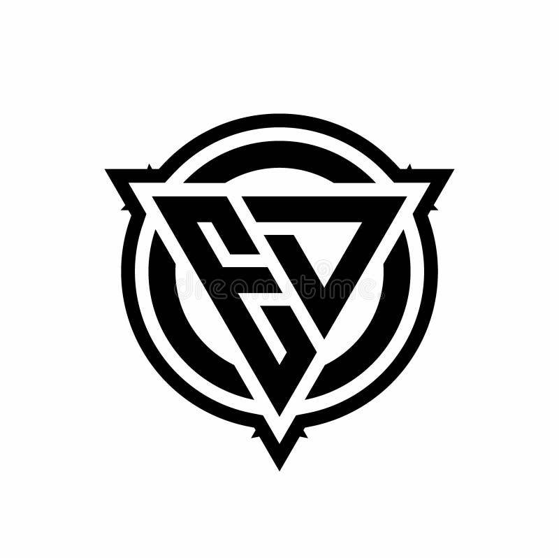 ED Logo with Triangle Shape and Circle with Outline Rounded Design ...