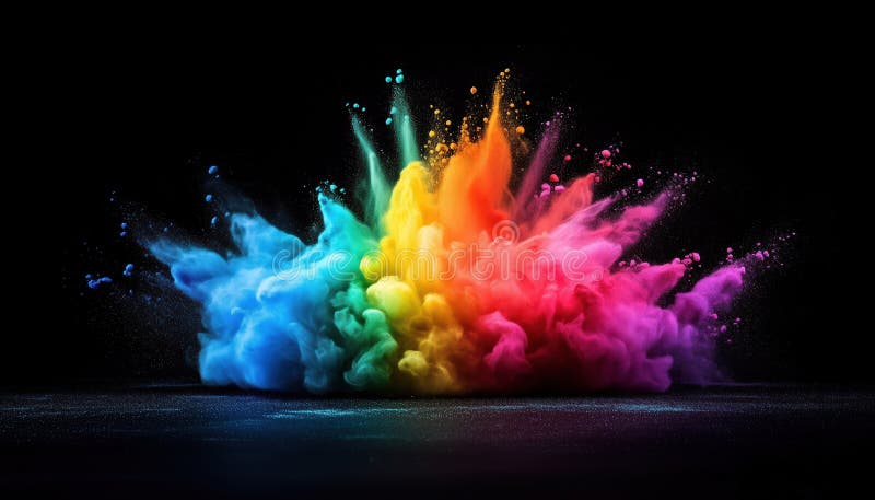 Ed Powder Explodes Dramatically on a Black Background Stock Photo ...
