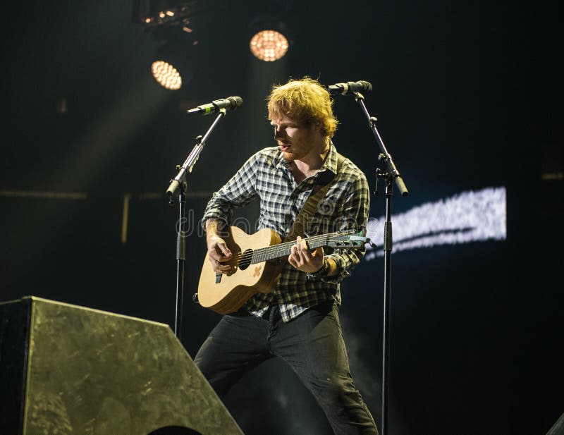 Ed Sheeran in Concert at Prudential Center in New Jersey Editorial ...