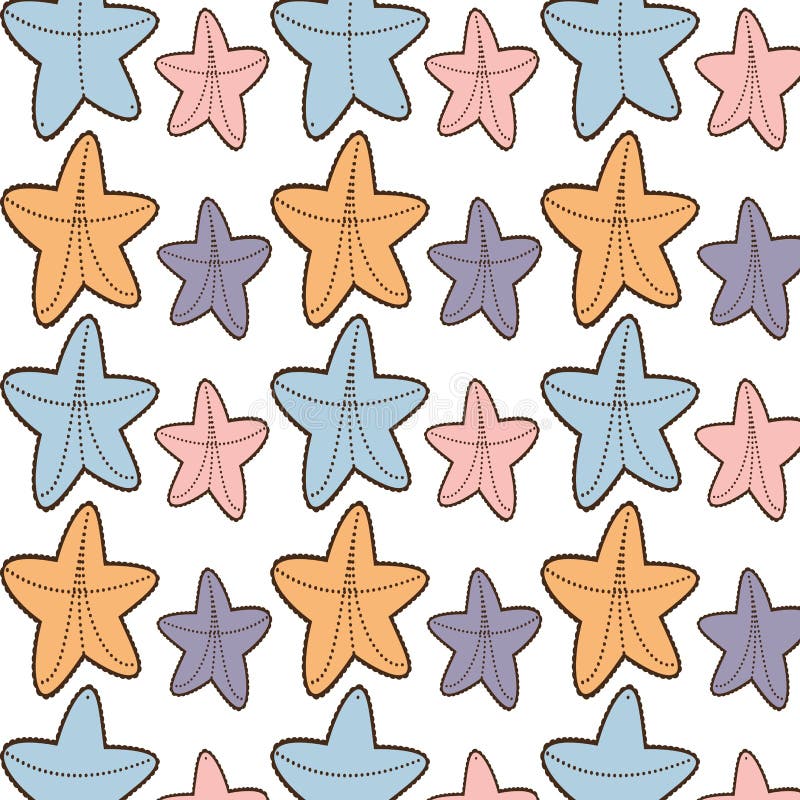Ed Starfish Beach Seamless Pattern Design Stock Vector - Illustration ...