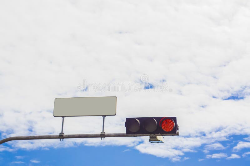 Ed Traffic Light, with Blue Sky Background Stock Photo - Image of ...