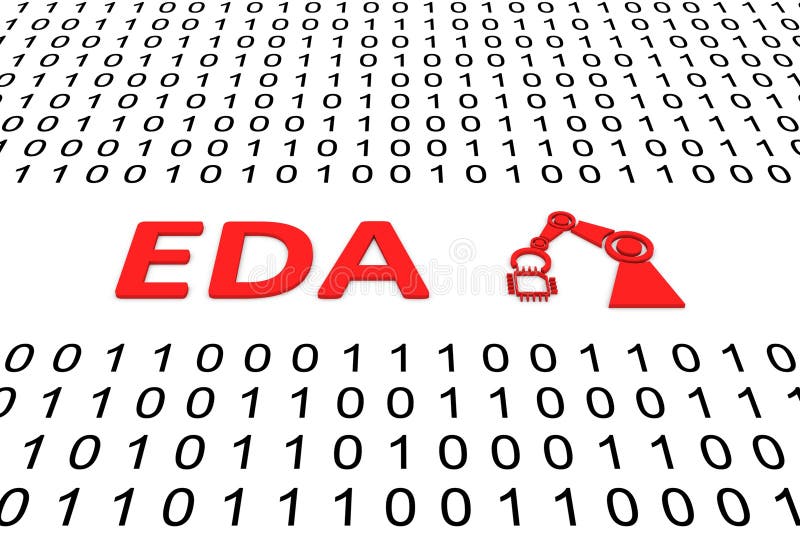 EDA concept binary code 3d stock illustration. Illustration of ... EDA concept binary code 3d stock illustration. Illustration of ...