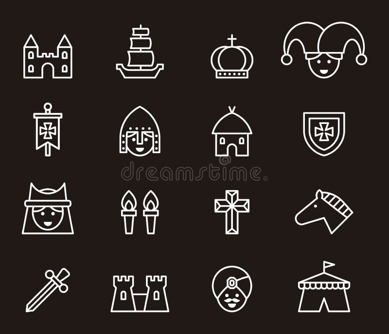 Edad Media O Iconos Medievales Ilustración del Vector - Ilustración de ...