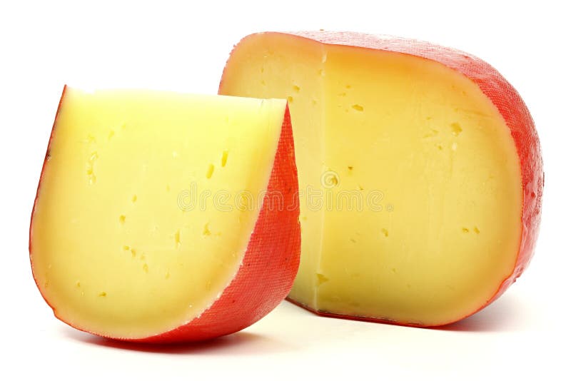 Edam Cheese with Red Wax Cover.on Plate Stock Image - Image of pieces ...