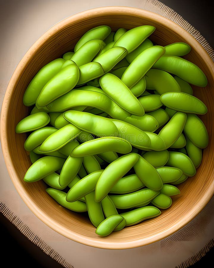 Edamame beans in a bowl stock illustration. Illustration of herb ...