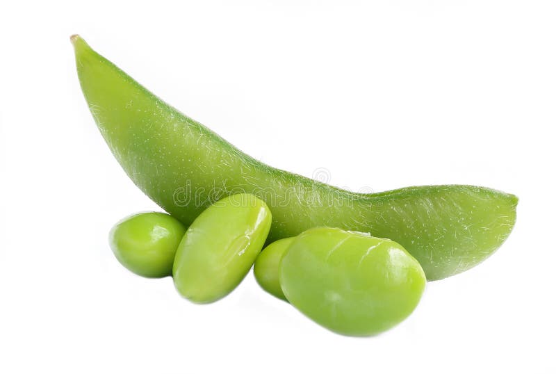 Edamame Beans Isolated on White Background. Heap of Edamame Green Soy ...