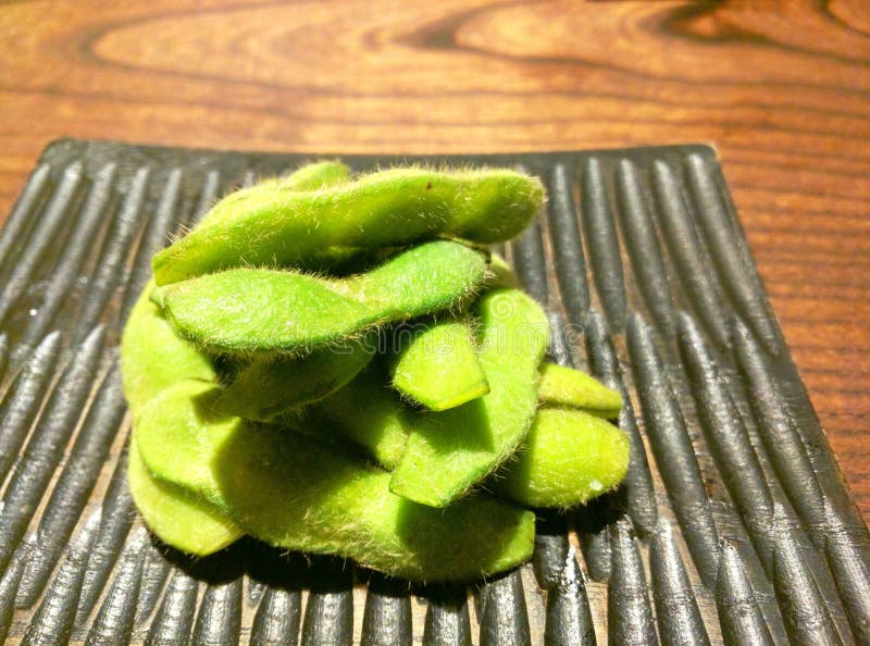 Edamame Closeup, Soybeans on a Plate Stock Photo - Image of boiled ...