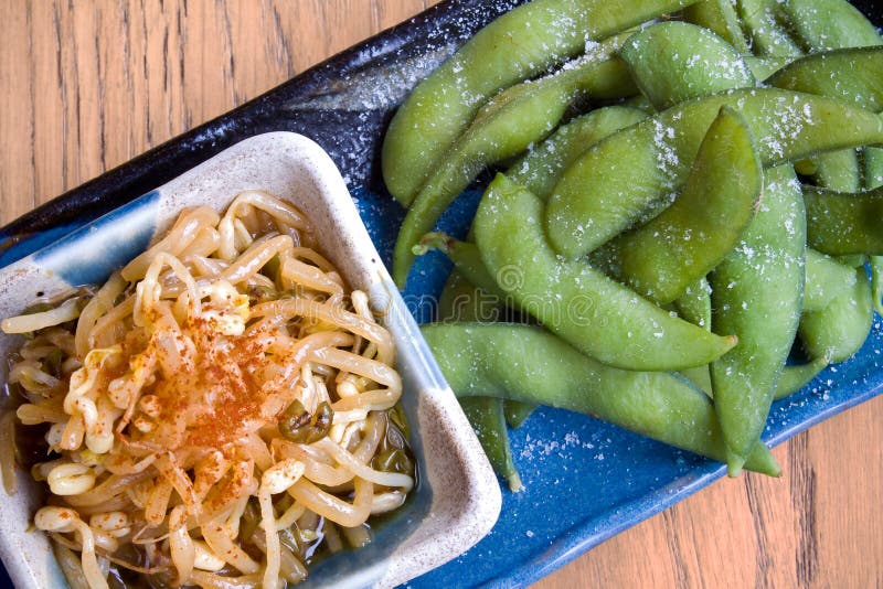 Edamame and soy sprouts stock photo. Image of snack, asian - 88918494