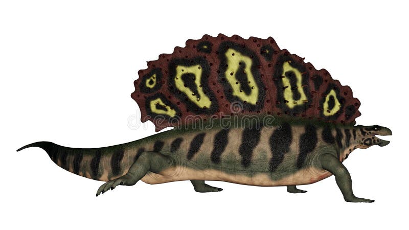 Edaphosaurus Prehistoric Animal Running - 3D Render Stock Illustration ...