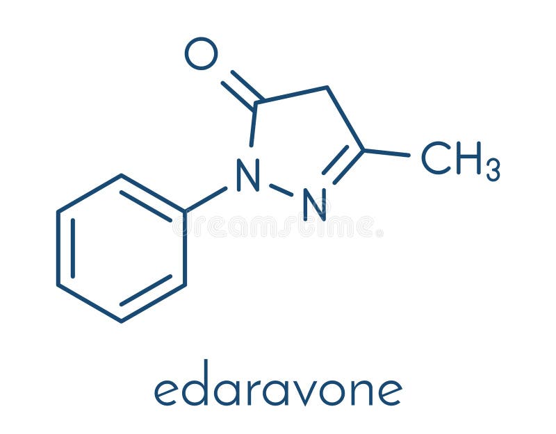 Edaravone Drug Molecule. 3D Rendering Stock Illustration - Illustration ...
