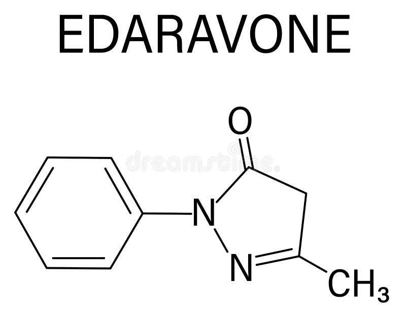 Edaravone Drug Molecule. Skeletal Formula Stock Vector - Illustration ...