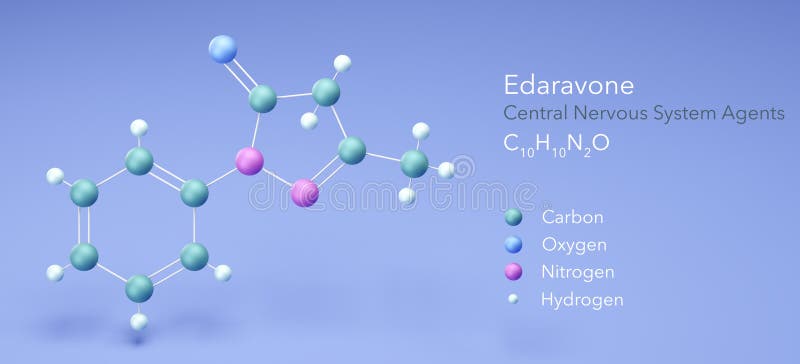 Edaravone Molecule, Molecular Structures, Cns Agents, 3d Model ...
