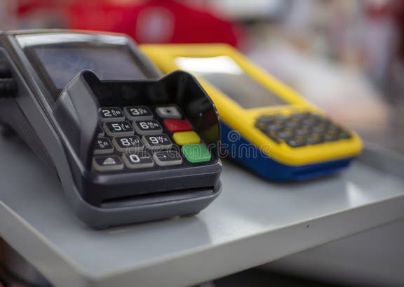 An EDC Machine or Electronic Data Capture Machine, Selected Focus. No ...