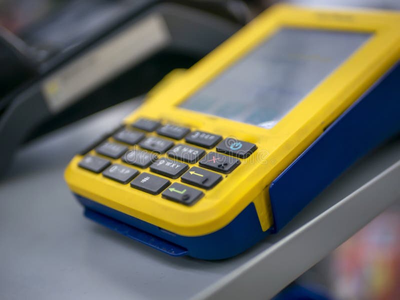 An EDC Machine or Electronic Data Capture Machine, Selected Focus. No ...