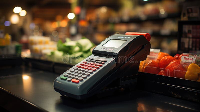 EDC Machine in the Supermarket Stock Illustration - Illustration of ...