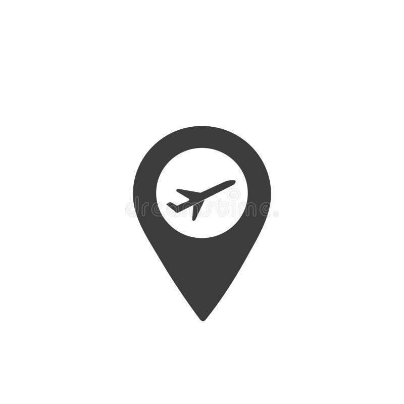 Airport Location Pin Isolated Icon Design Stock Illustration ...