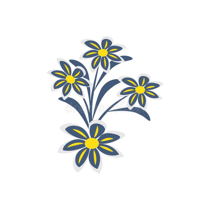 Edelweiss Flower Icon Template Illustration Stock Vector - Illustration ...