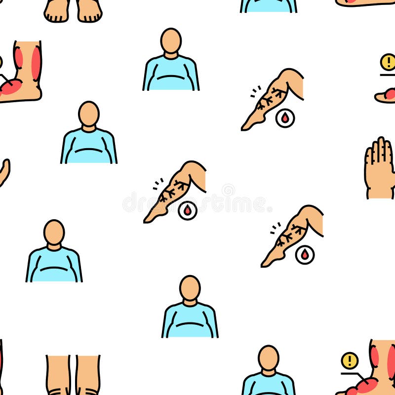 Edema Disease Symptom Vector Seamless Pattern Stock Vector ...