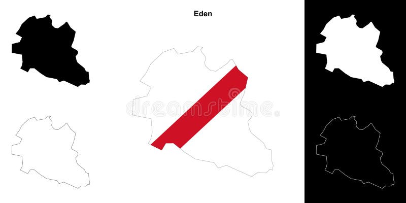 Eden outline map stock vector. Illustration of vector - 334902243