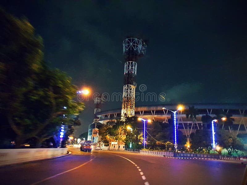 Eden Garden Stadium At Night