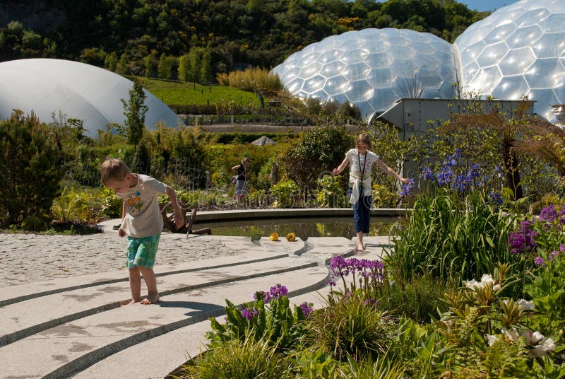 Eden Project Biomes with Children Editorial Photo - Image of children ...