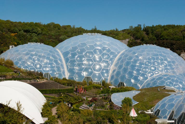 Eden Project Biomes with Dome Editorial Stock Photo - Image of cornwall ...