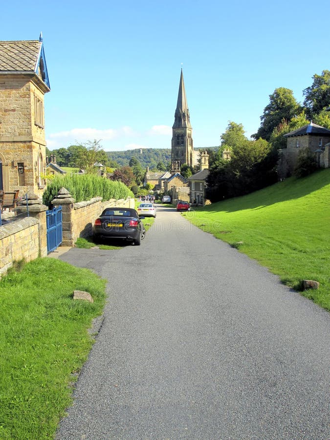 Edensor, Derbyshire. photo éditorial. Image du arbres - 39012051