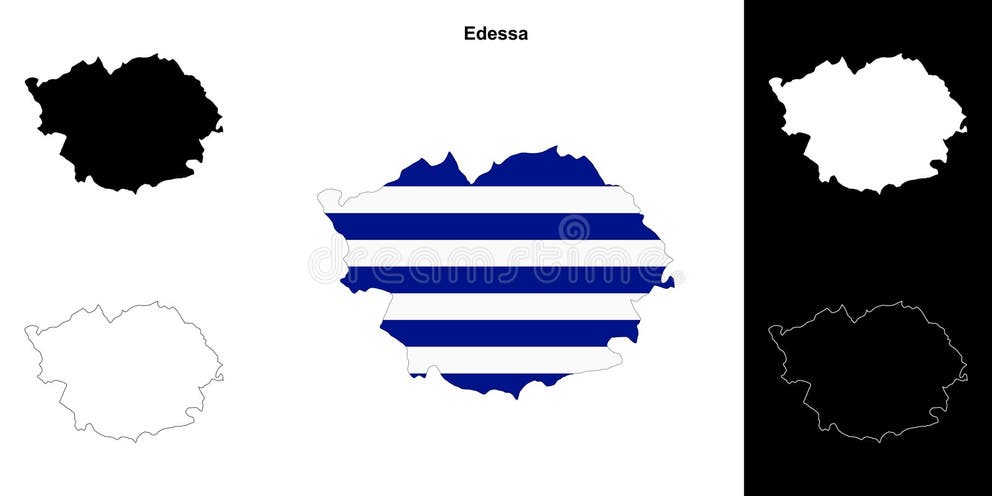 Edessa outline map stock vector. Illustration of greece - 379298268