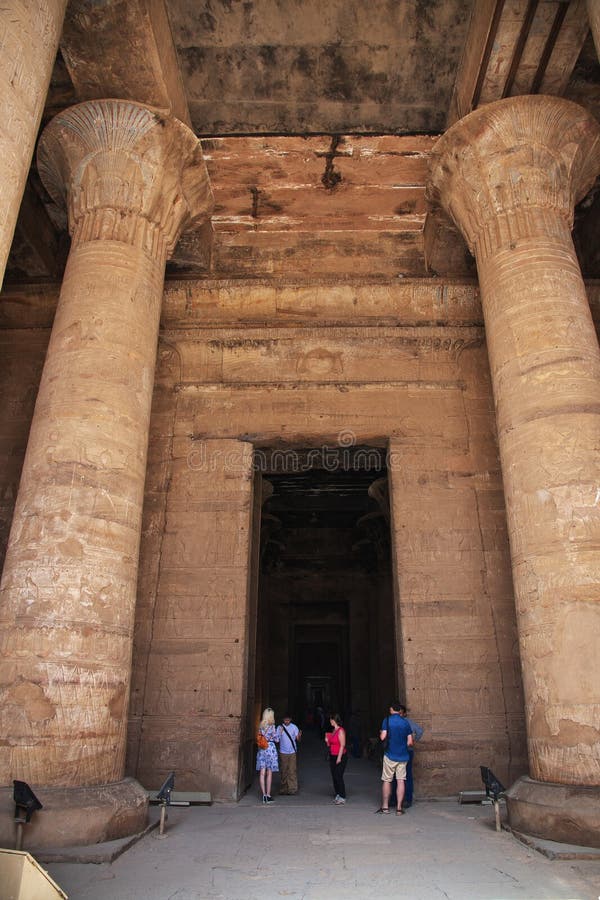 Edfu, Nile River, Egypt - 27 Feb 2017: Edfu Temple on the Nile River in ...