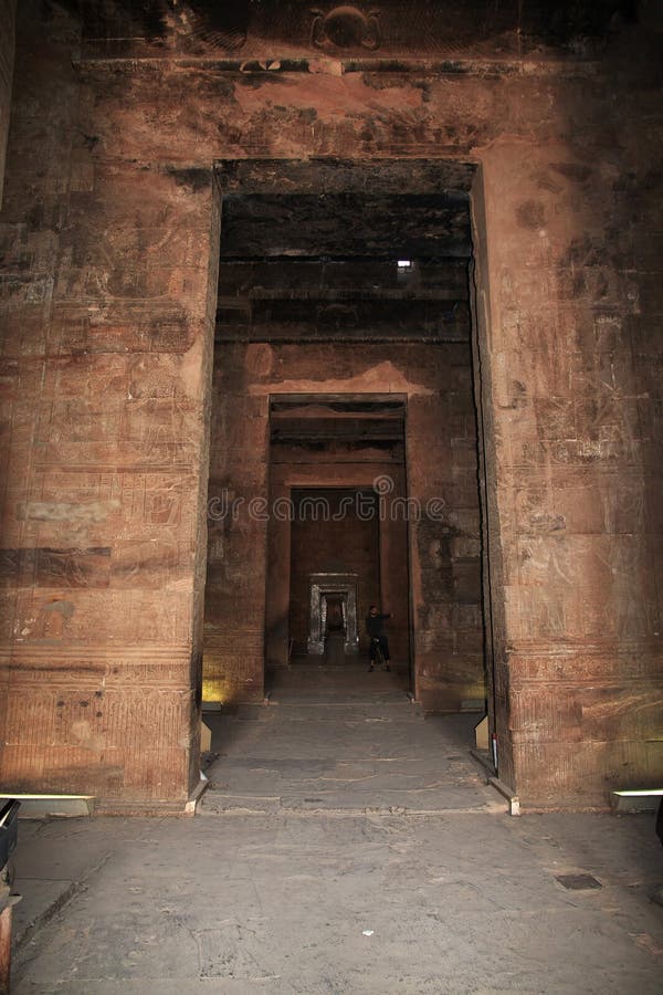 Edfu, Nile River, Egypt - 27 Feb 2017: Edfu Temple on the Nile River in ...