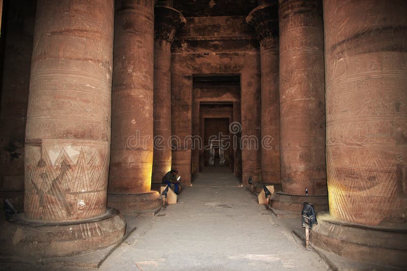 Edfu, Nile River, Egypt - 27 Feb 2017: Edfu Temple on the Nile River in ...