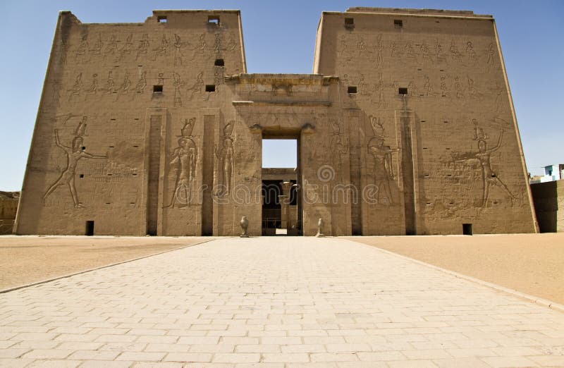 Edfu temple stock image. Image of columns, fresco, pyramid - 11262947