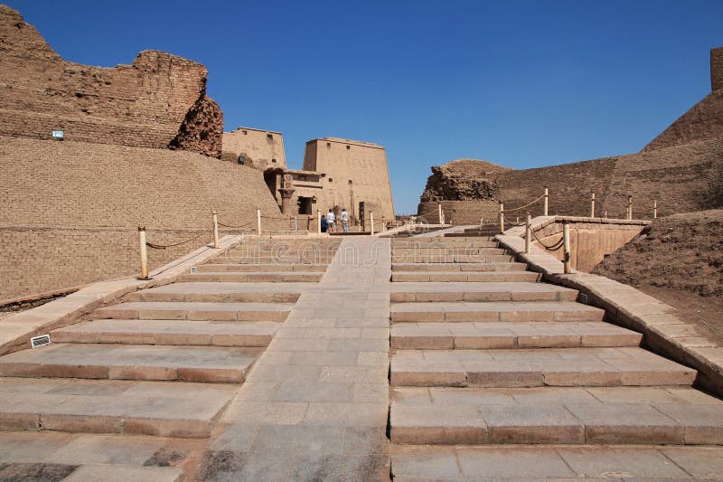 Edfu Temple on the Nile River in Egypt, Africa Editorial Stock Image ...