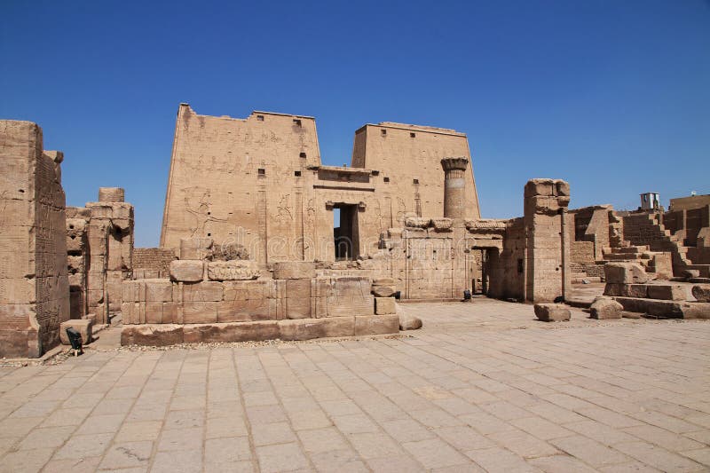 Edfu Temple on the Nile River in Egypt, Africa Editorial Image - Image ...