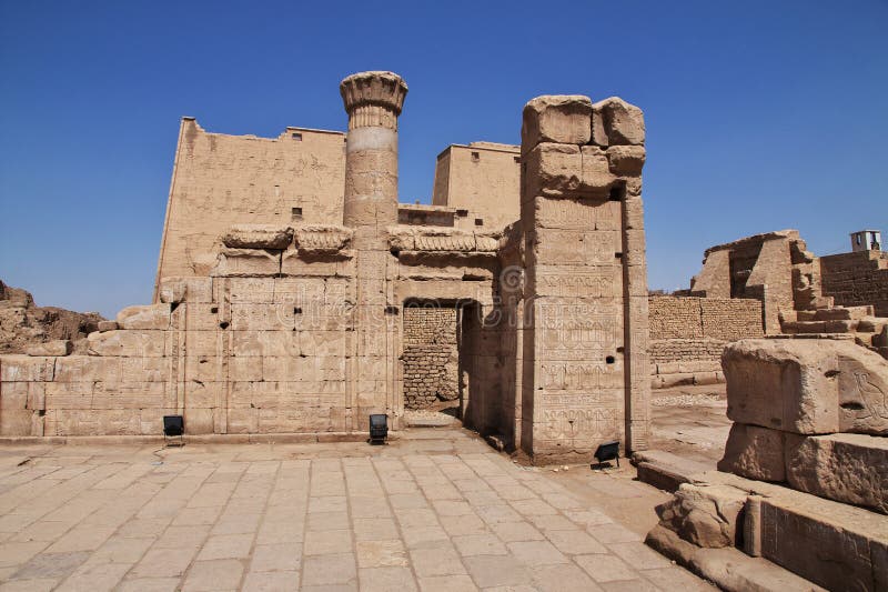 Edfu Temple on the Nile River in Egypt, Africa Editorial Stock Image ...