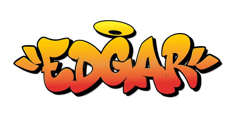 Edgar Name in Graffiti Style. Vector Illustration. Stock Vector ...
