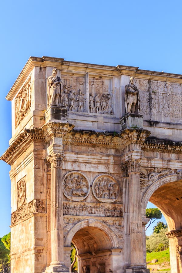 Edge of Arch of Constantine Stock Image - Image of historic, stone ...
