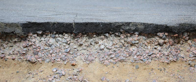 Edge of the Asphalt Road Surface Stock Photo - Image of gravel, asphalt ...